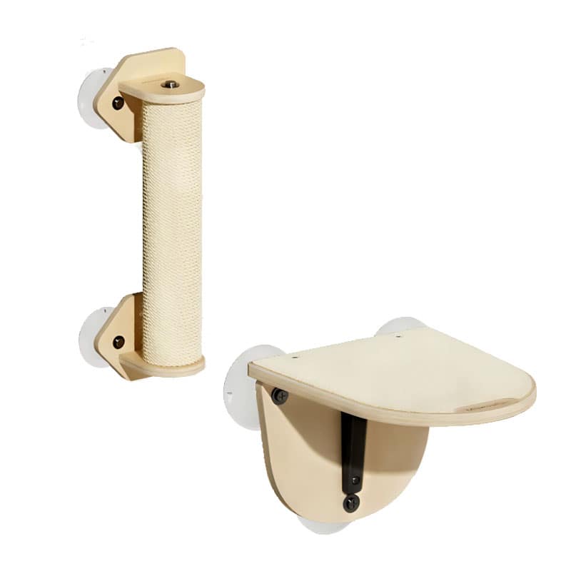 Cat Wall Furniture Glass Suction Cup Wall Shelf Cat Window Jump ...