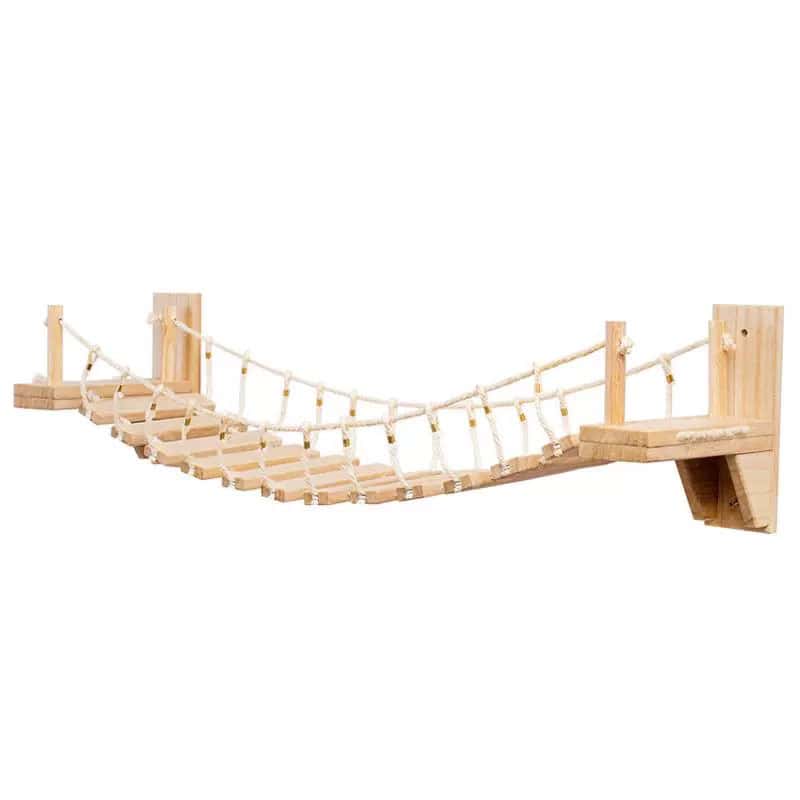 Wall Mounted Cat Tunnel Navaris Wall Mounted Cat Bridge - Rope Bridge ...
