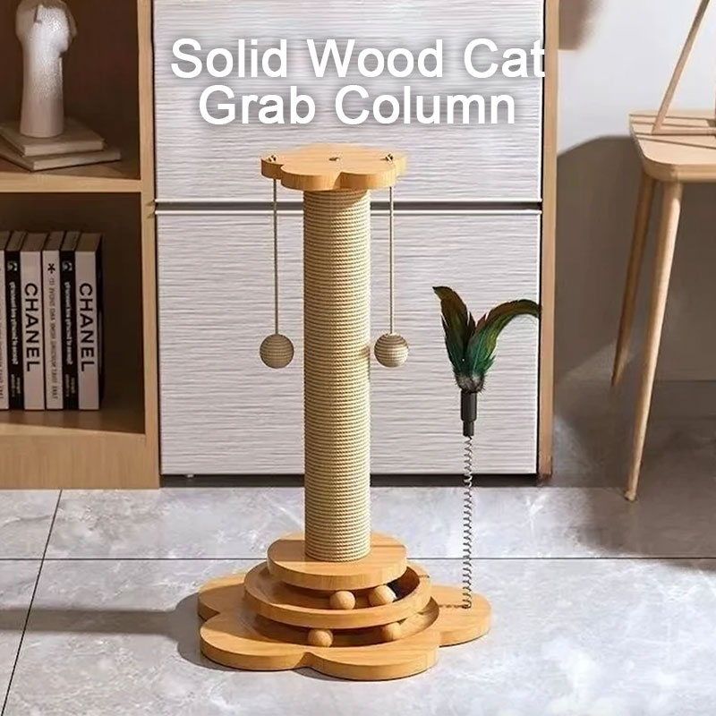 Cat Scrapers Tower Scratching Post and puzzle Ball and Feather Toy ...