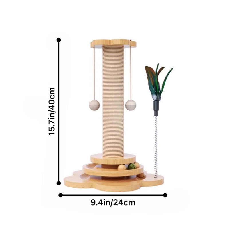 Cat Scrapers Tower Scratching Post and puzzle Ball and Feather Toy ...