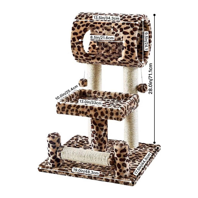 28-in Faux Fur Cat Tree - Mashoops Cat