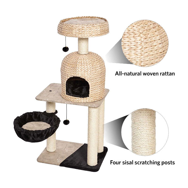 MidWest Feline Nuvo Reid Modern Wicker Cat Tree & Condo - Mashoops Cat